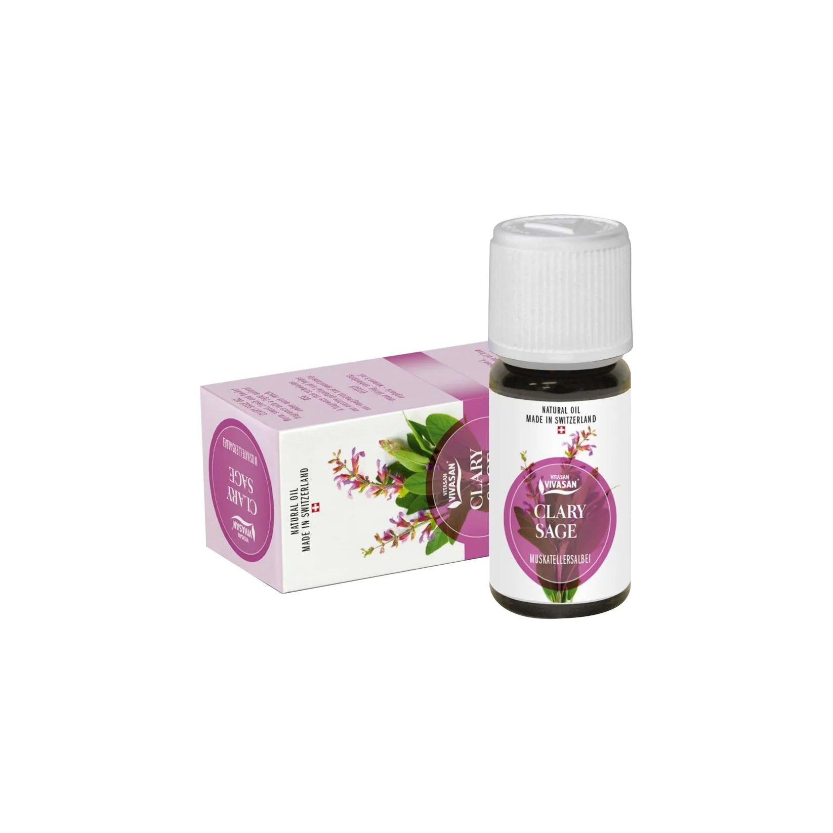 100% Pure Sage Essential Oil, Herbal Skincare, VIVASAN, Switzerland ...